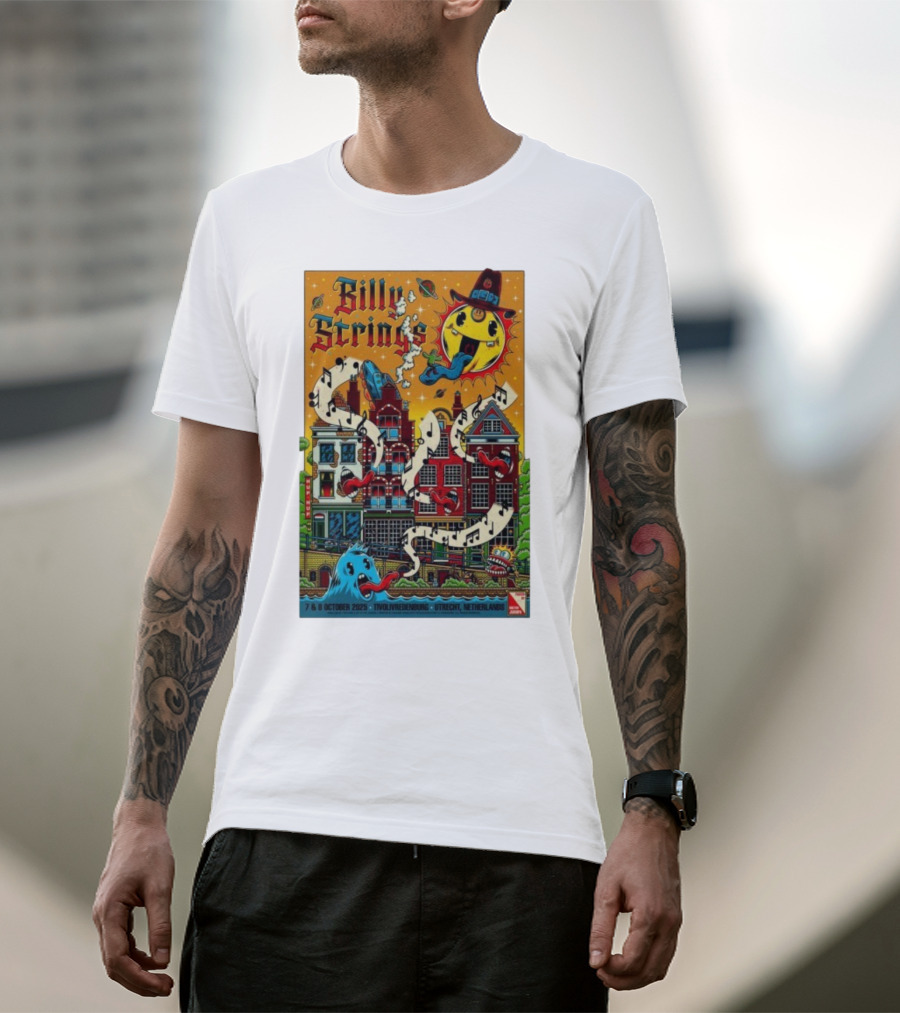 Billy Strings TivoliVredenburg Utrecht Netherlands October 7-8 2025 Music Festival Psychedelic Cityscape Design T-Shirt