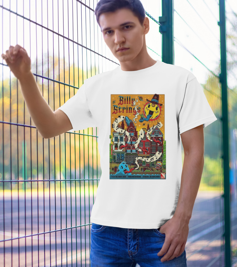 Billy Strings TivoliVredenburg Utrecht Netherlands October 7-8 2025 Music Festival Psychedelic Cityscape Design T-Shirt