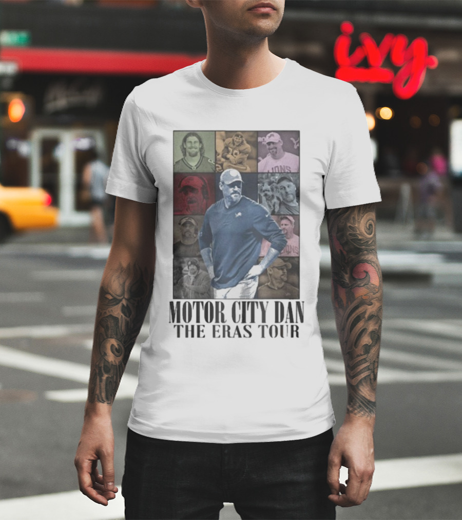 Motor City Dan The Eras Tour Coach Detroit Lions Dan Campbell T-Shirt