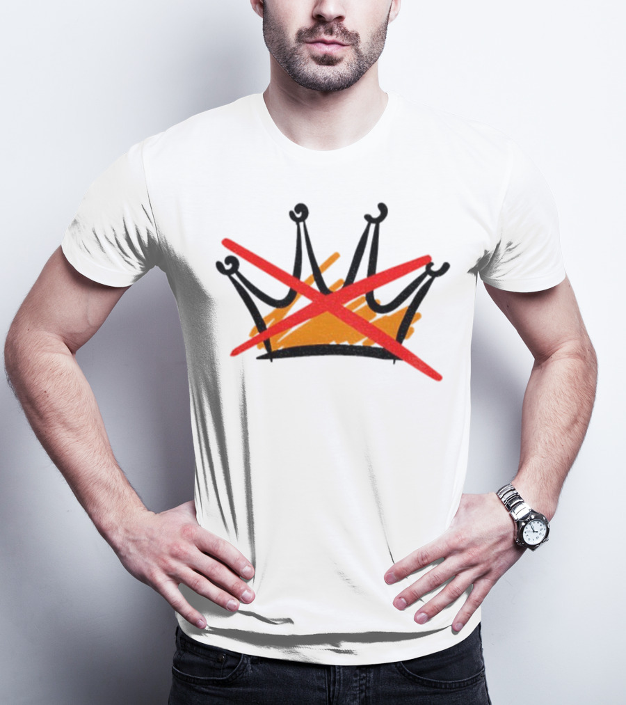 No Kings Symbol Strike Through Monarchy Protest T-Shirt