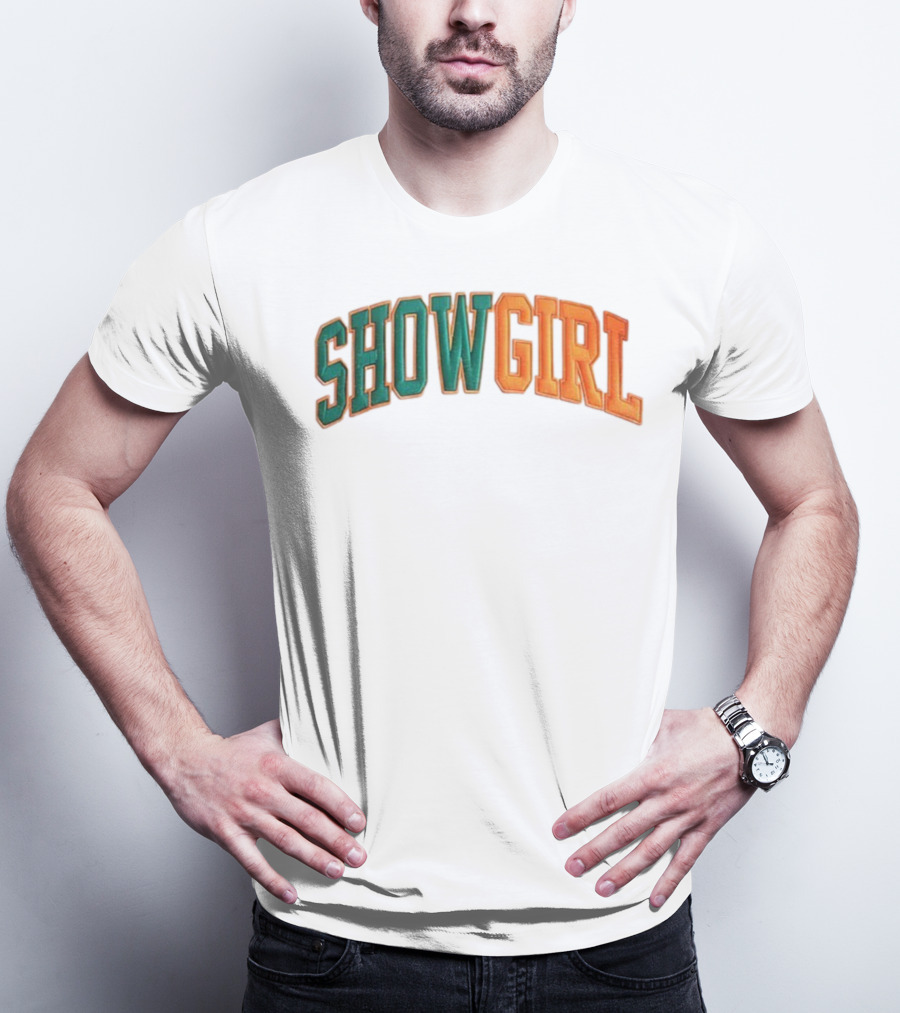 Orange Gradient Show Girl Retro Bold Text T-Shirt