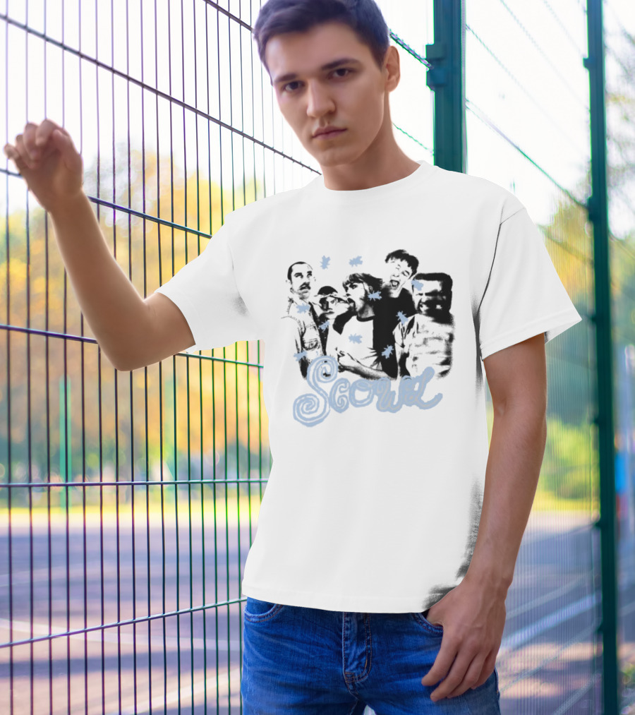 Scowl Punk Band Members Silhouettes With Stars T-Shirt