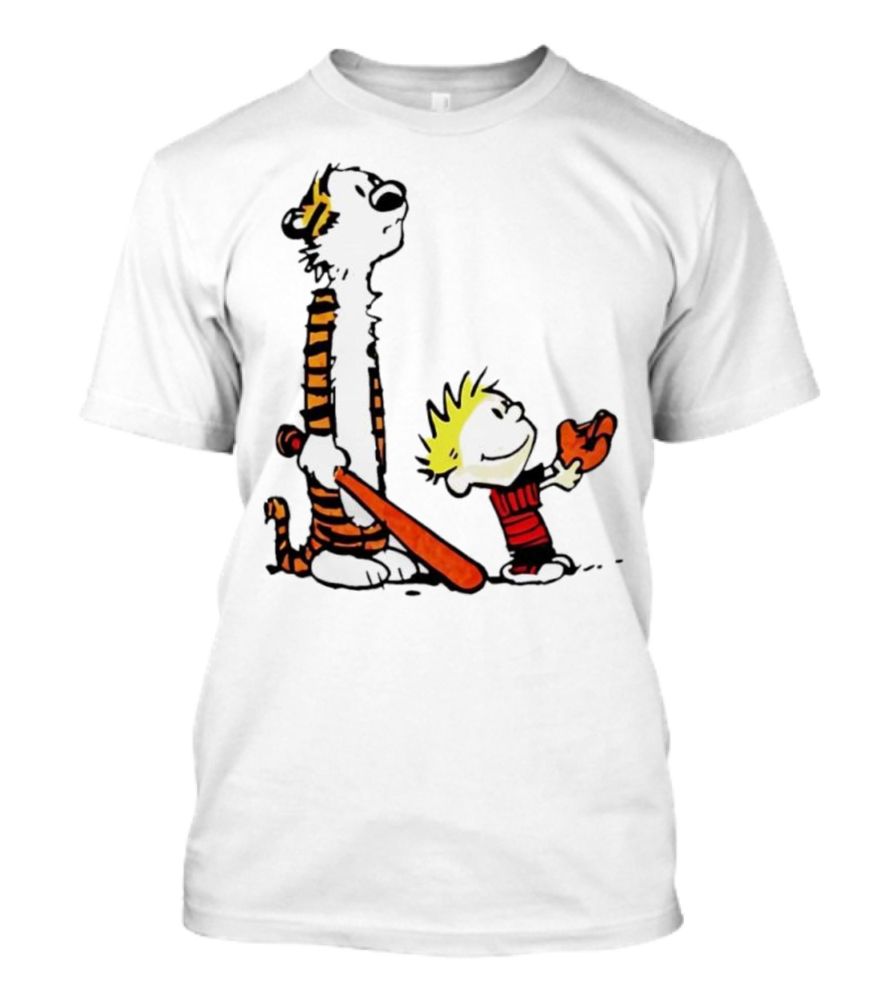 Calvin And Hobbes Baseball Glove And Bat Playtime T-Shirt