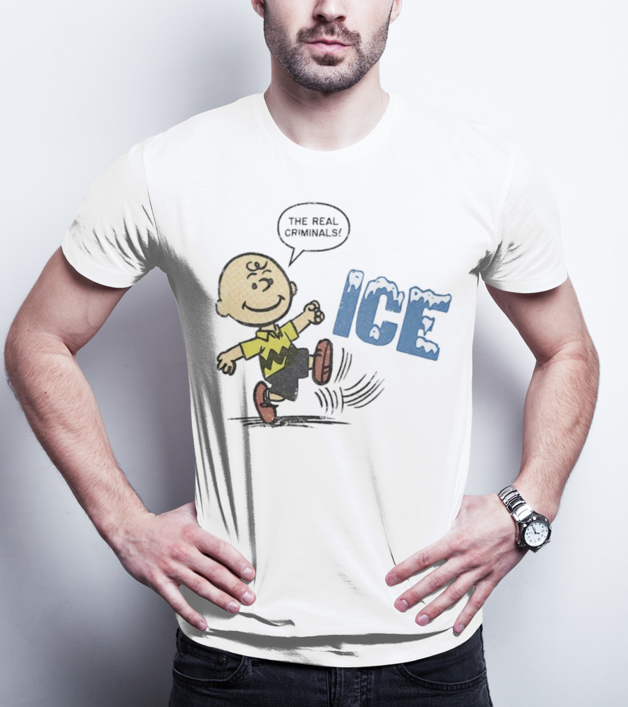 Charlie Brown Kicking The Real Criminals ICE T-Shirt