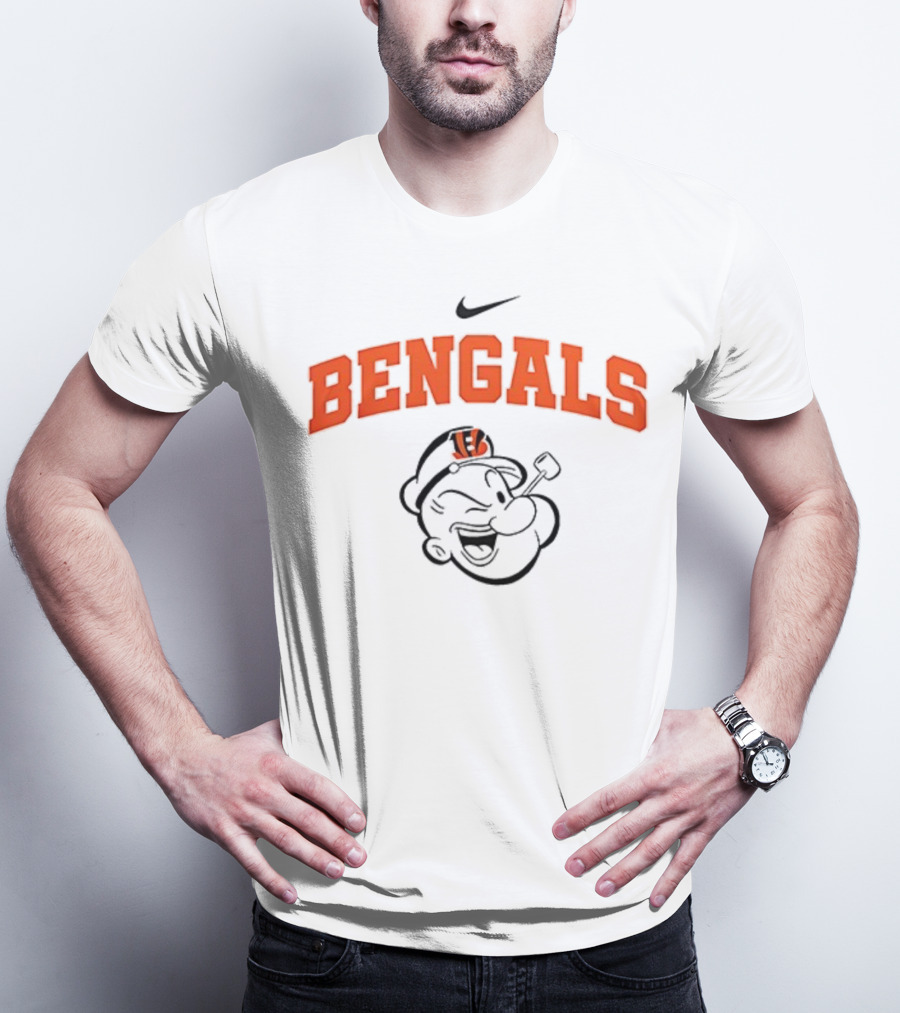 Cincinnati Bengals Popeye Collaboration I Yam What I Yam Football Fan Apparel T-Shirt