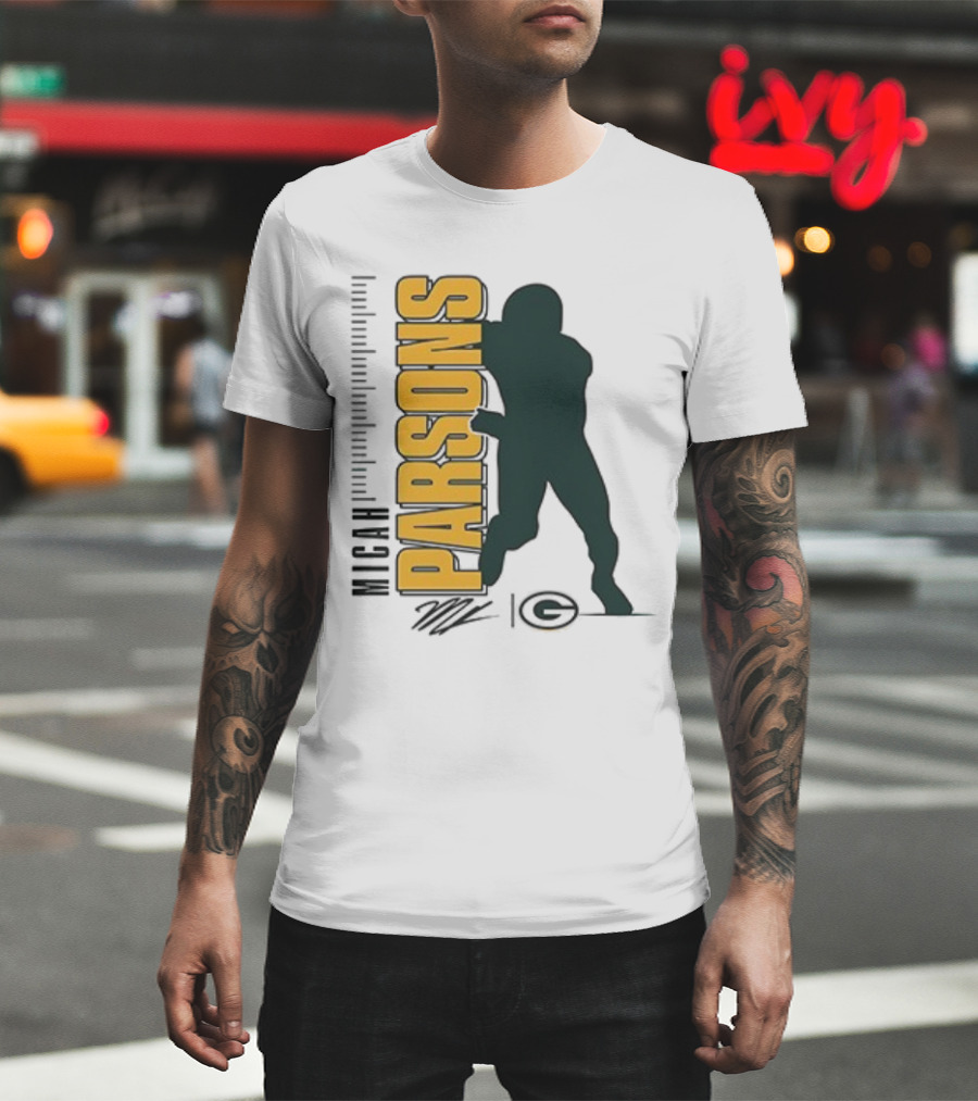 Green Bay Packers Micah Parsons Signature Silhouette T-Shirt