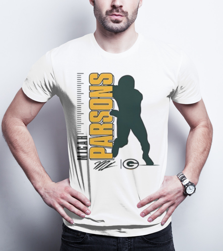 Green Bay Packers Micah Parsons Signature Silhouette T-Shirt