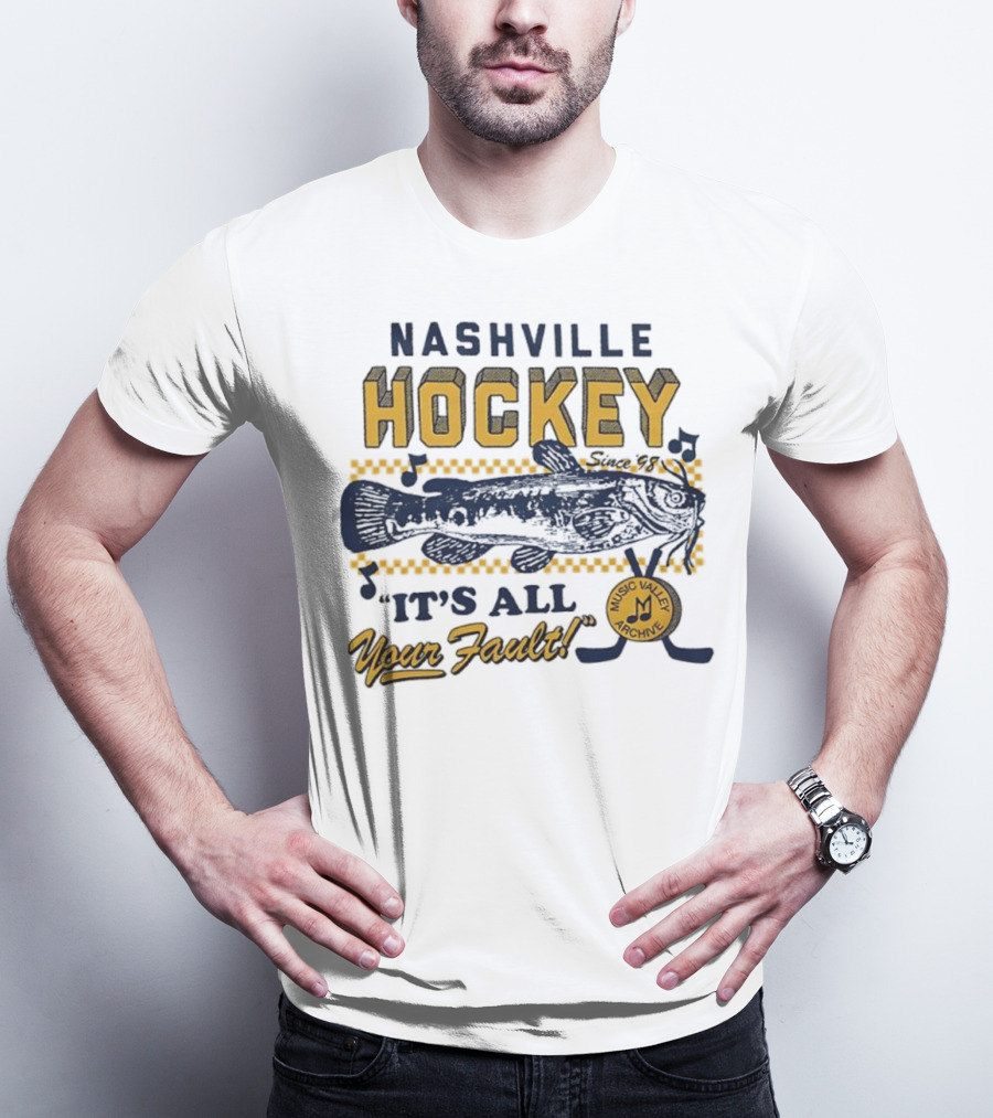 Nashville Hockey It's All Your Fault Mustard Catfish Music Valley Archive T-Shirt