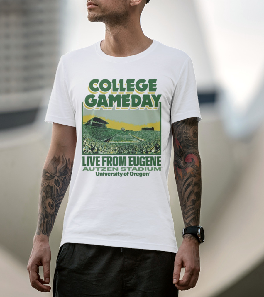 College GameDay Live From Eugene Autzen Stadium University Of Oregon T-Shirt