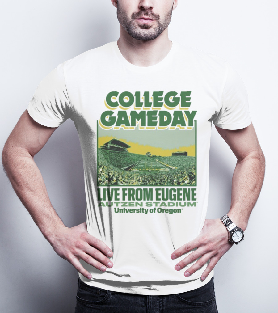 College GameDay Live From Eugene Autzen Stadium University Of Oregon T-Shirt