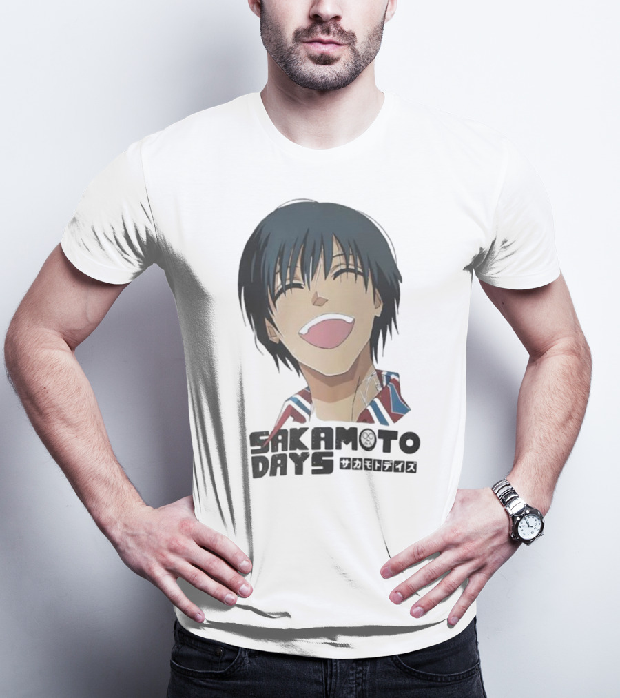 Sakamoto Days Yoichi Nagumo Anime Series Character Laughing Expression T-Shirt
