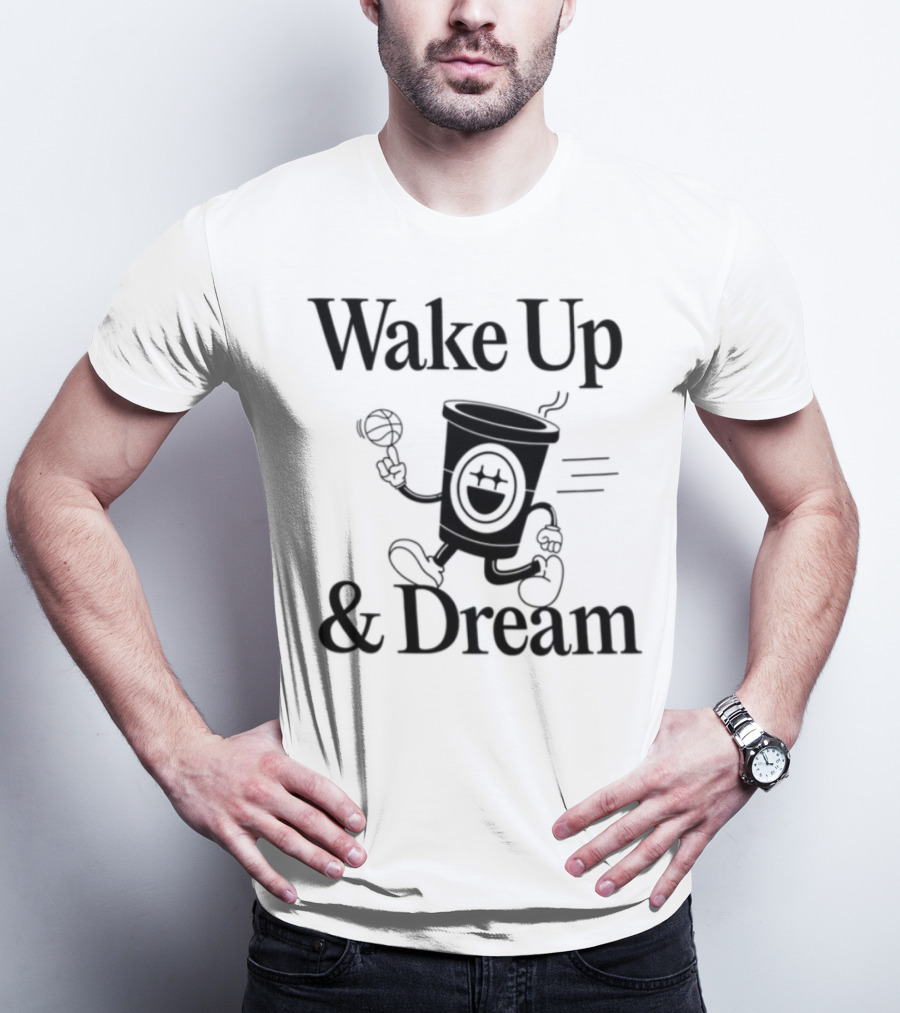 Enjoy Bigface Wake Up & Dream Coffee Cup Character T-Shirt