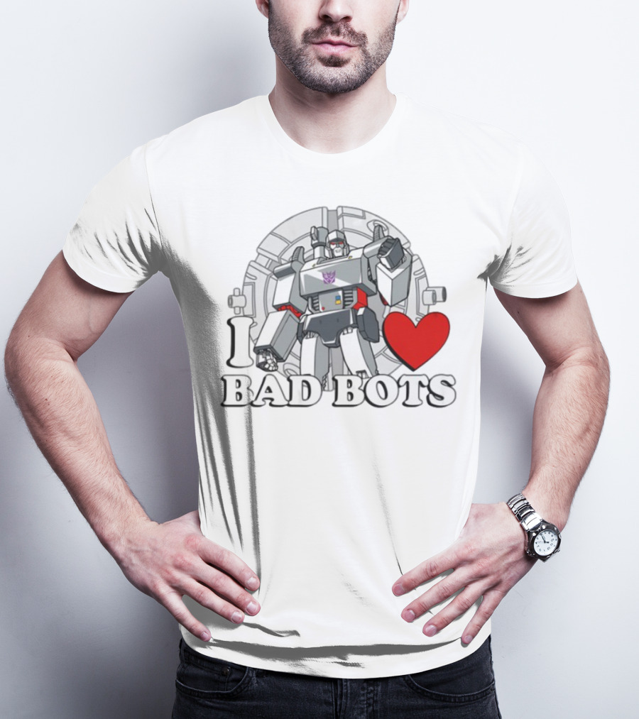 I Love Bad Bots Megatron Fan Favorite Retro 80s Style T-Shirt