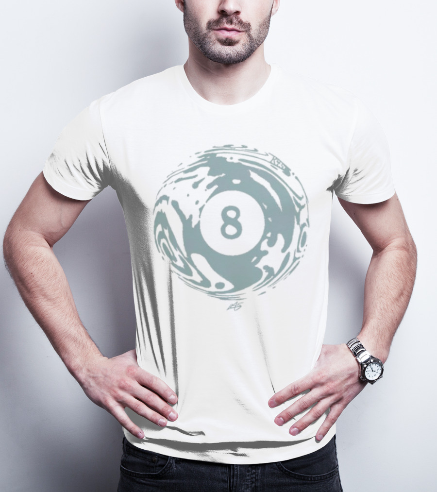 K45ink Uzumaki Swirl 8 Ball Design T-Shirt