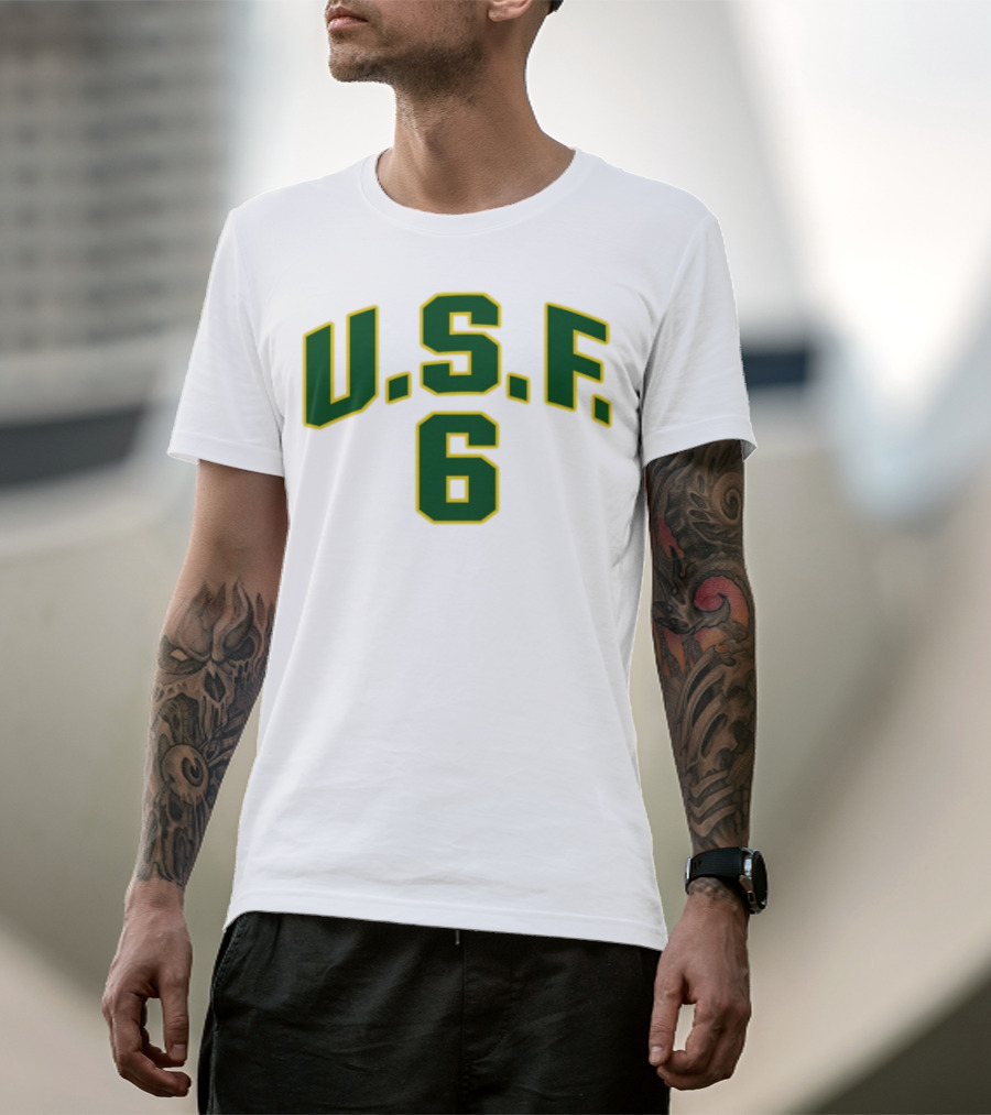 Kevin Garnett U.S.F 6 Basketball Number Retro Style T-Shirt