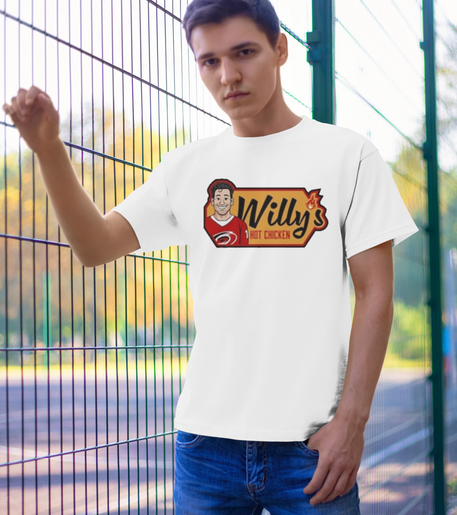 Carolina Hurricanes Willy's Hot Chicken Hockey Theme T-Shirt