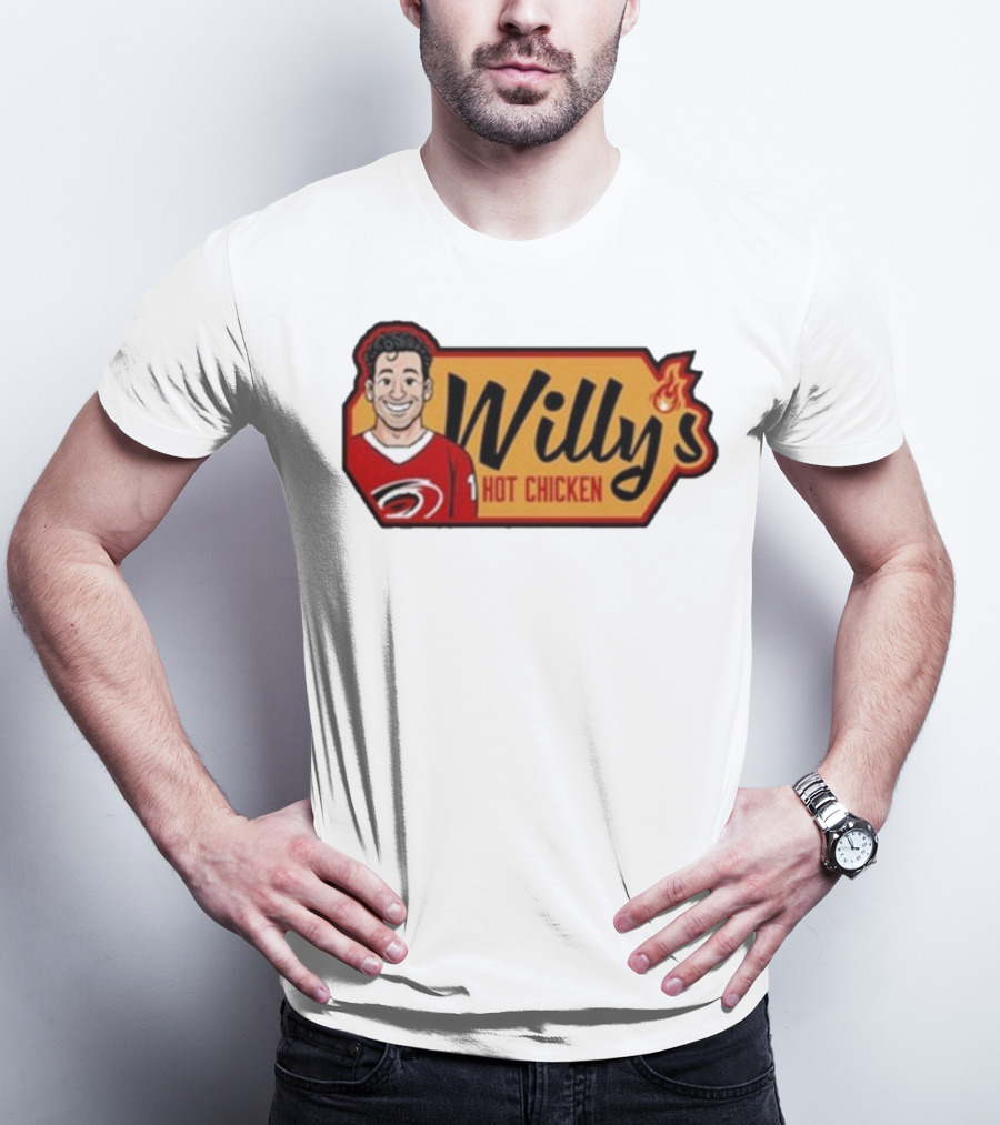 Carolina Hurricanes Willy's Hot Chicken Hockey Theme T-Shirt