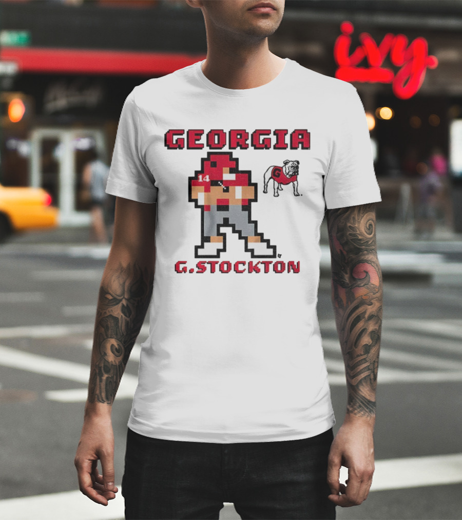 Gunner Stockton Georgia 8-Bit Retro Georgia Bulldogs G.Stockton 2025 T-Shirt