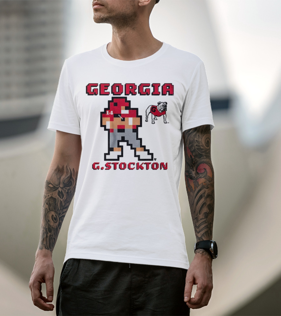 Gunner Stockton Georgia 8-Bit Retro Georgia Bulldogs G.Stockton 2025 T-Shirt