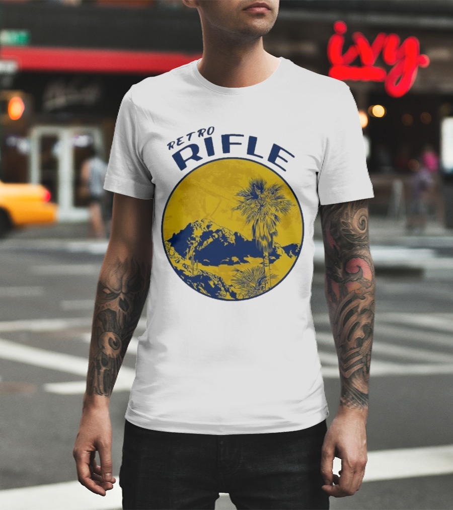 Retro Rifle Desert Oasis Lethal Protector Vintage Style T-Shirt