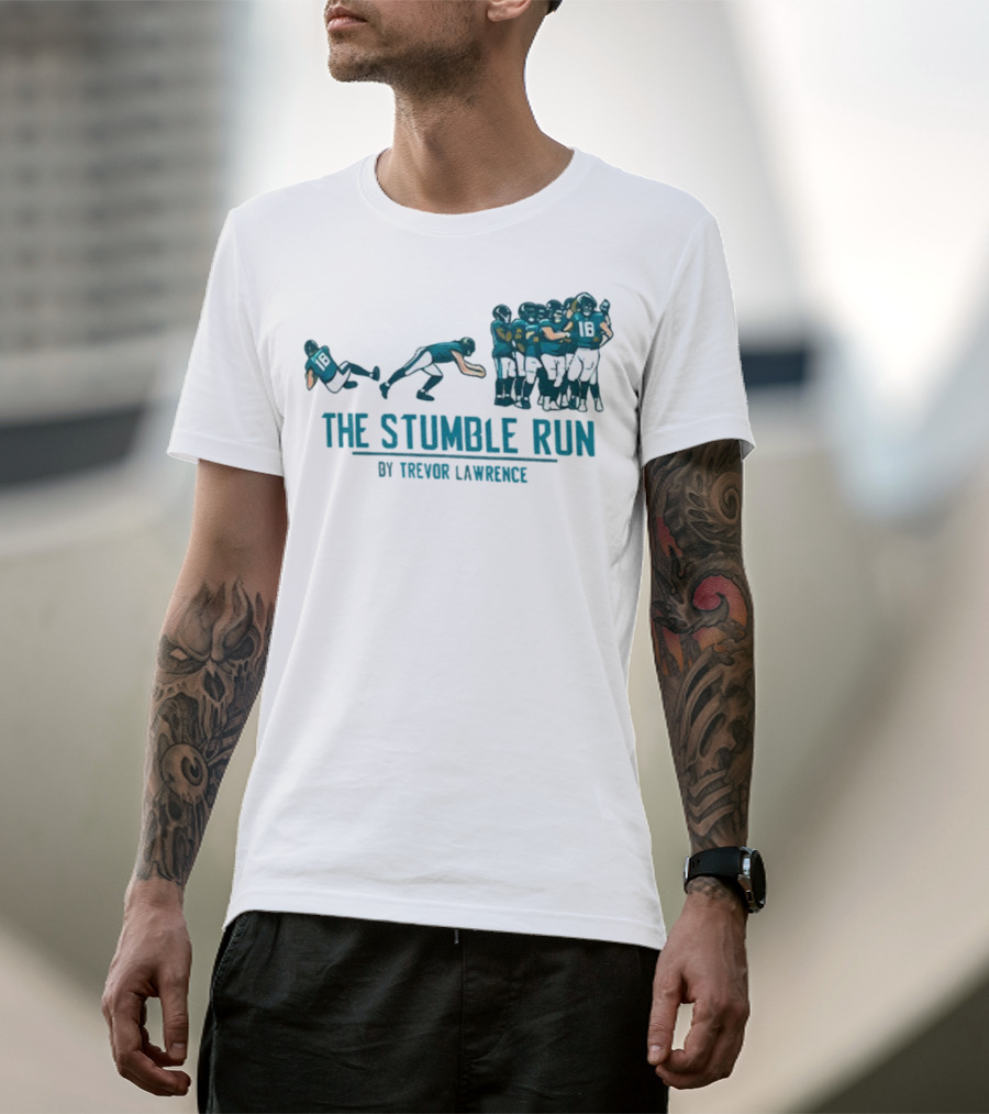 The Stumble Run By Trevor Lawrence Jacksonville Jaguars Football 2025 T-Shirt