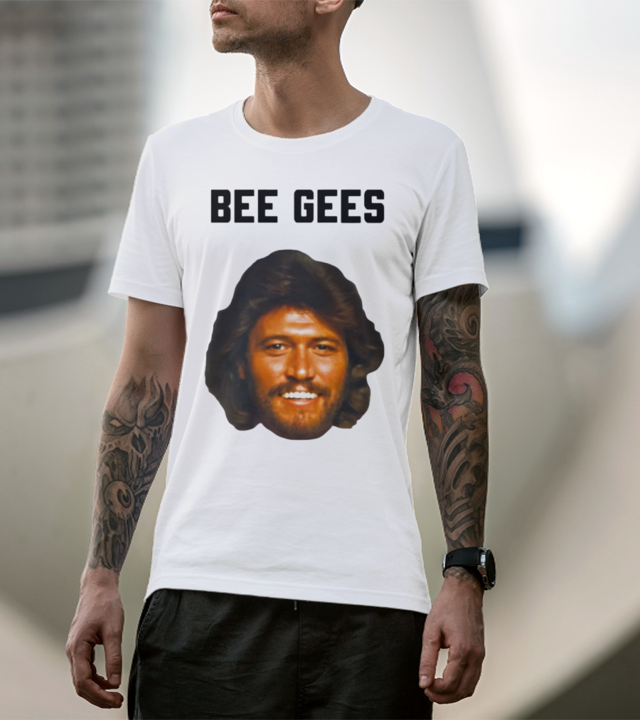 Barry Gibb Bee Gees Iconic Face Retro 70s Style T-Shirt