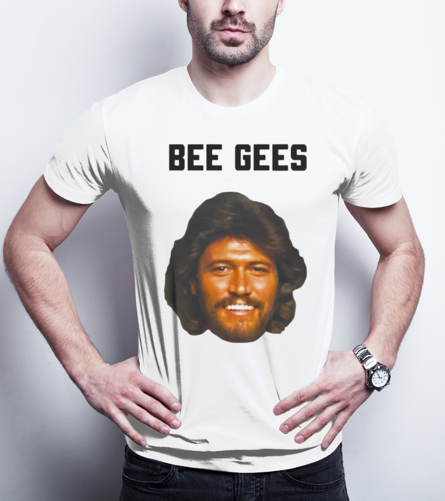 Barry Gibb Bee Gees Iconic Face Retro 70s Style T-Shirt
