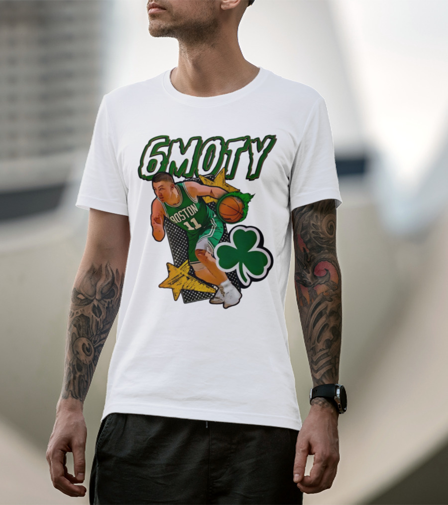 6Moty Boston Celtics Basketball Player Clover Stars T-Shirt