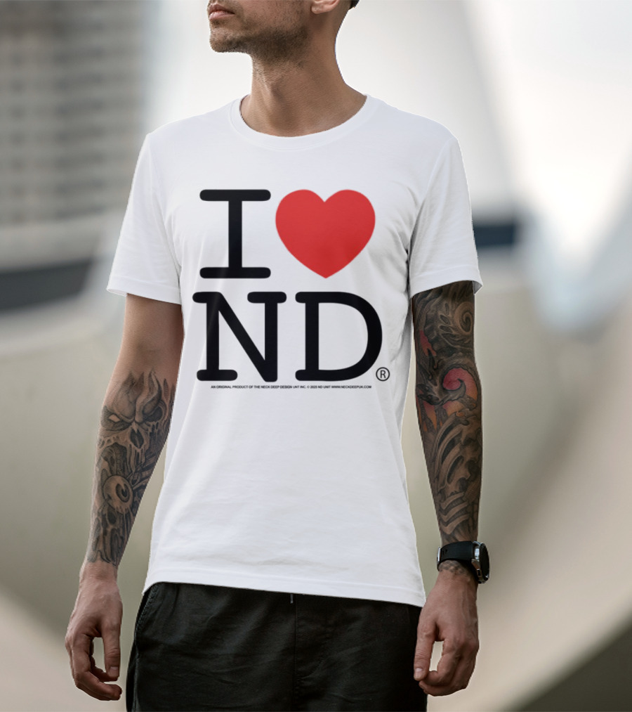 I Heart ND Red Heart Graphic T-Shirt