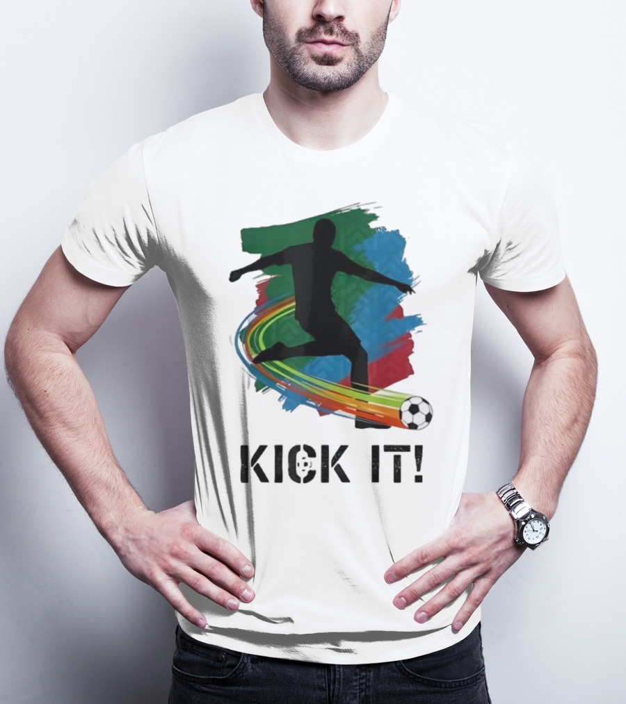 Kick It Soccer Player Rainbow Trail T-Shirt