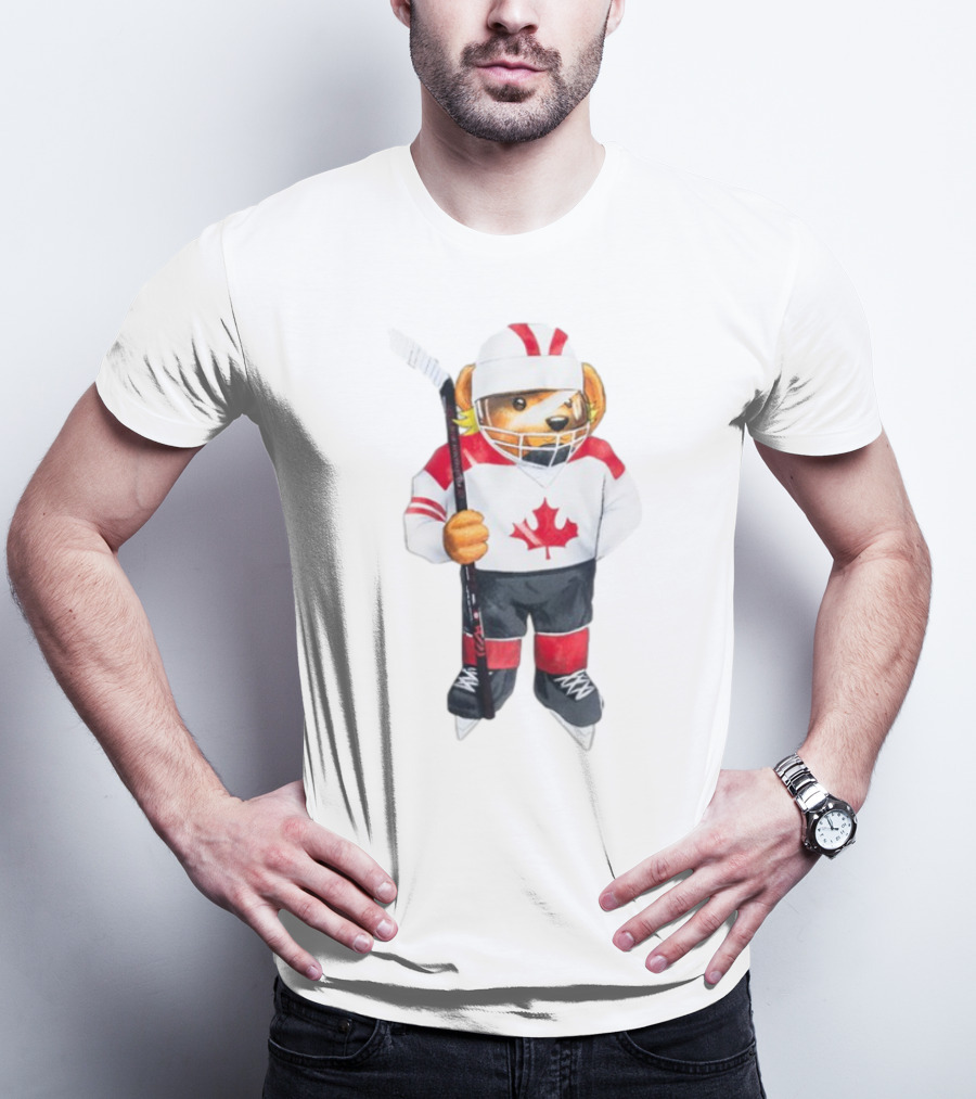 Marketstudios Market X Sherwood Canada Bear Hockey Player T-Shirt