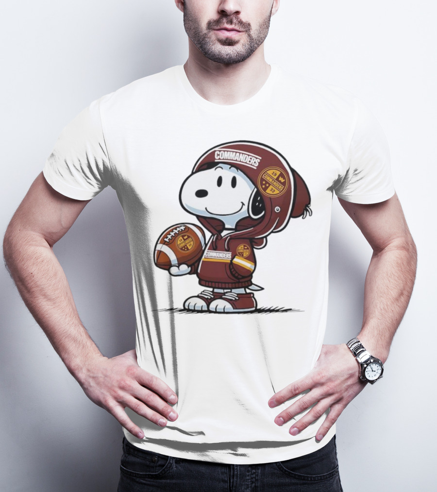Snoopy In Commanders With Football Washington 1932 W T-Shirt