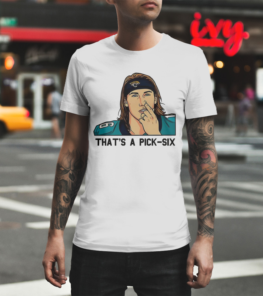Trevor Lawrence Jacksonville Jaguars That’s A Pick Six Nose Picking T-Shirt