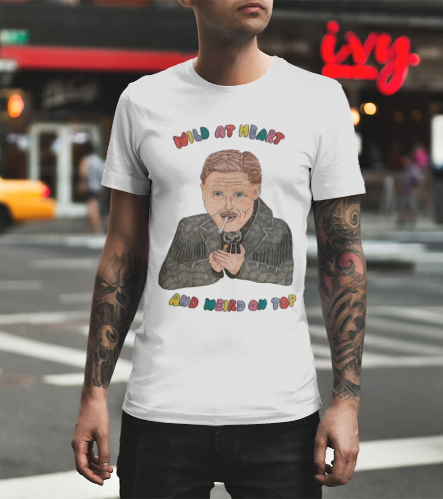 David Lynch Wild At Heart And Weird On Top Smoking Character Illustration T-Shirt
