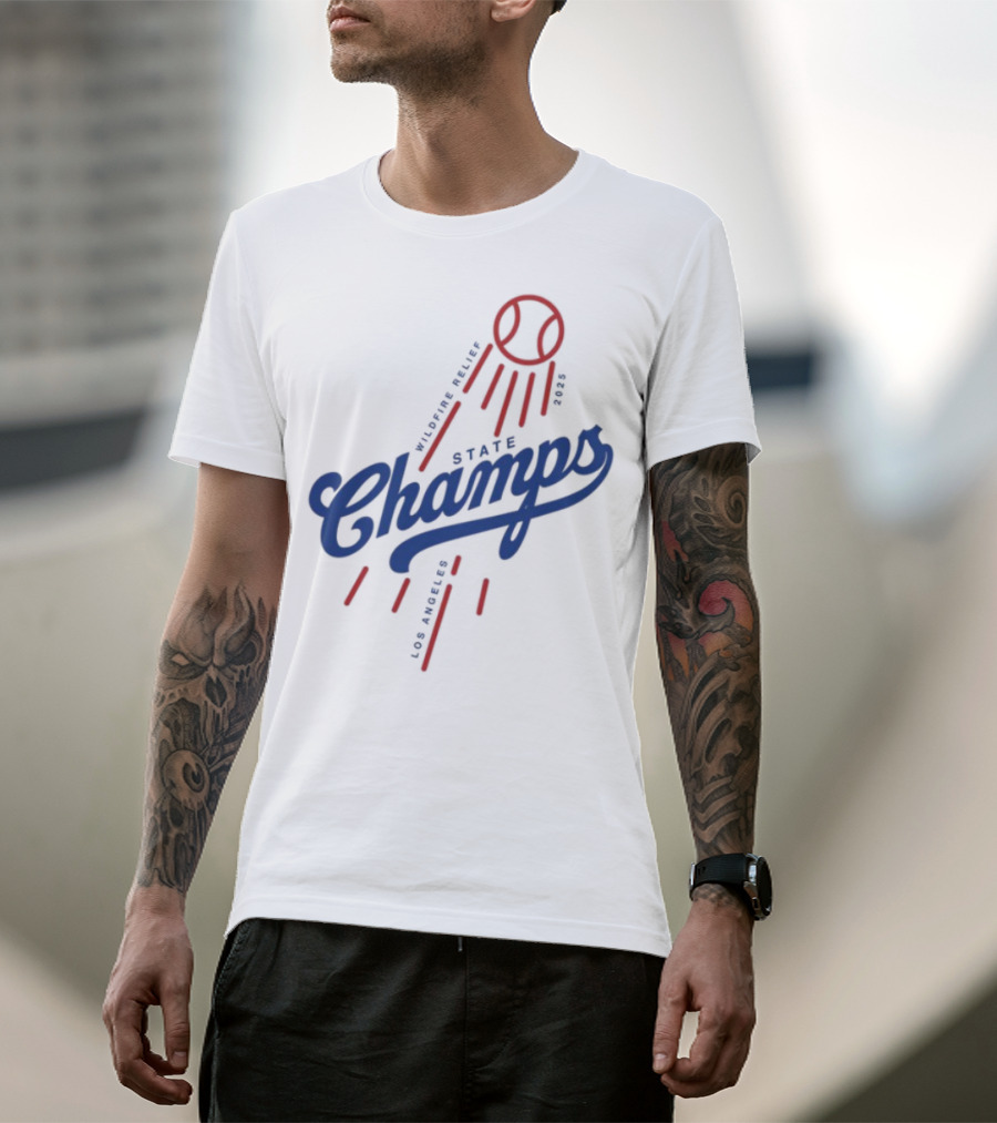State Champs Wildfire Relief Baseball Event Support T-Shirt