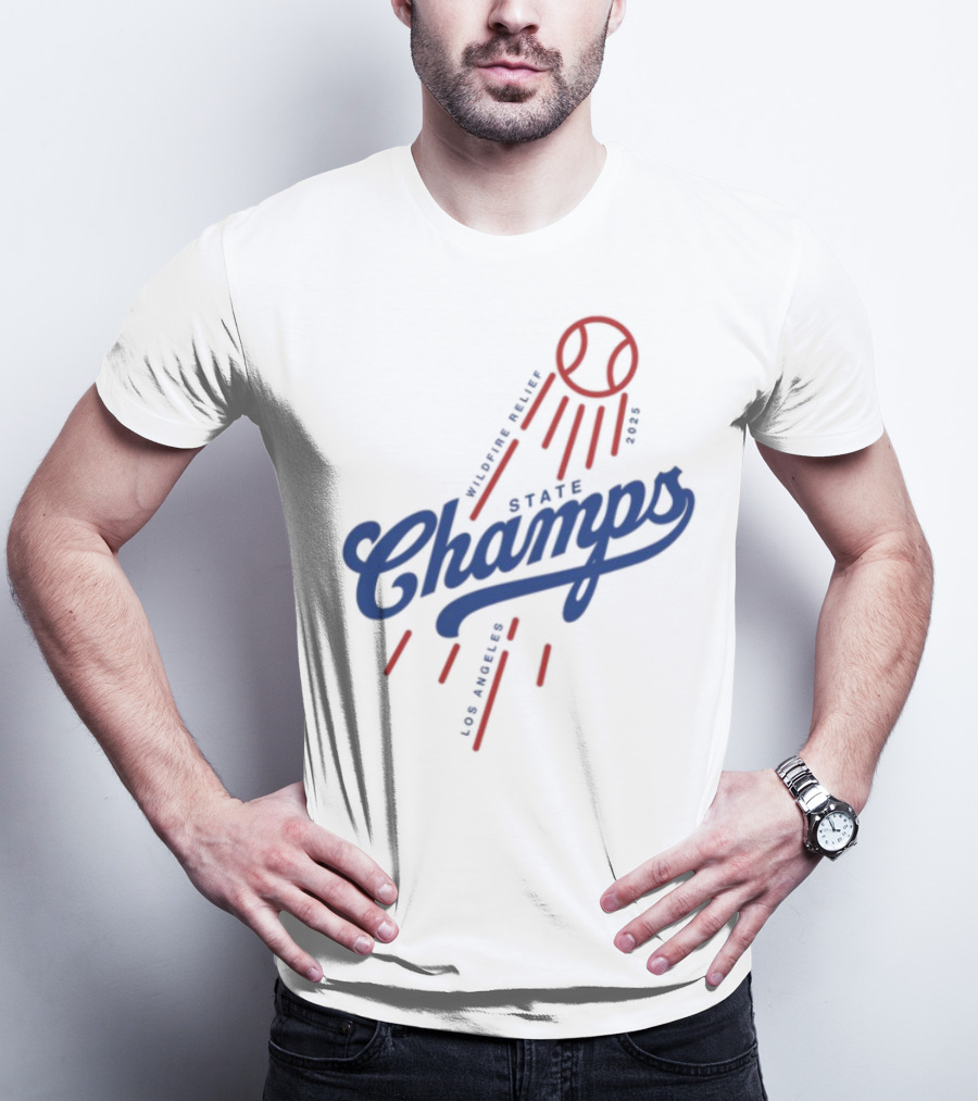 State Champs Wildfire Relief Baseball Event Support T-Shirt