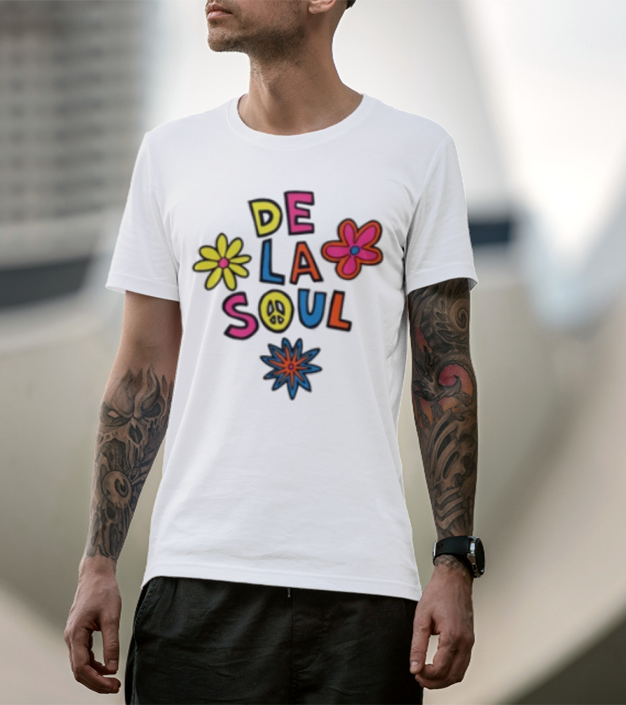 Thank You Dave De La Soul Colorful Flowers Peace Symbol T-Shirt