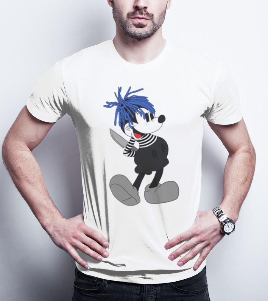 Revenge X Sad Mickey Mouse Knife Emotive Punk Mashup T-Shirt