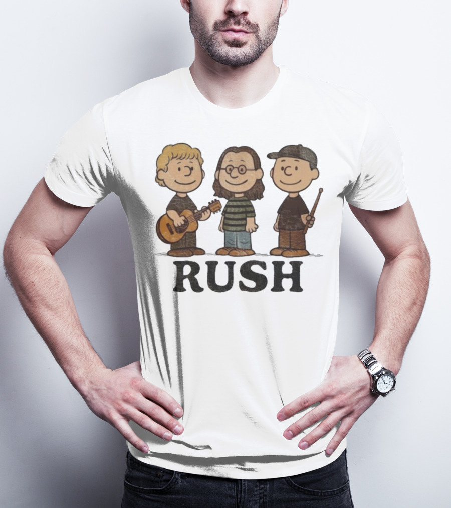 Charlie Brown Peanuts Characters Styled As Rush Band Members T-Shirt