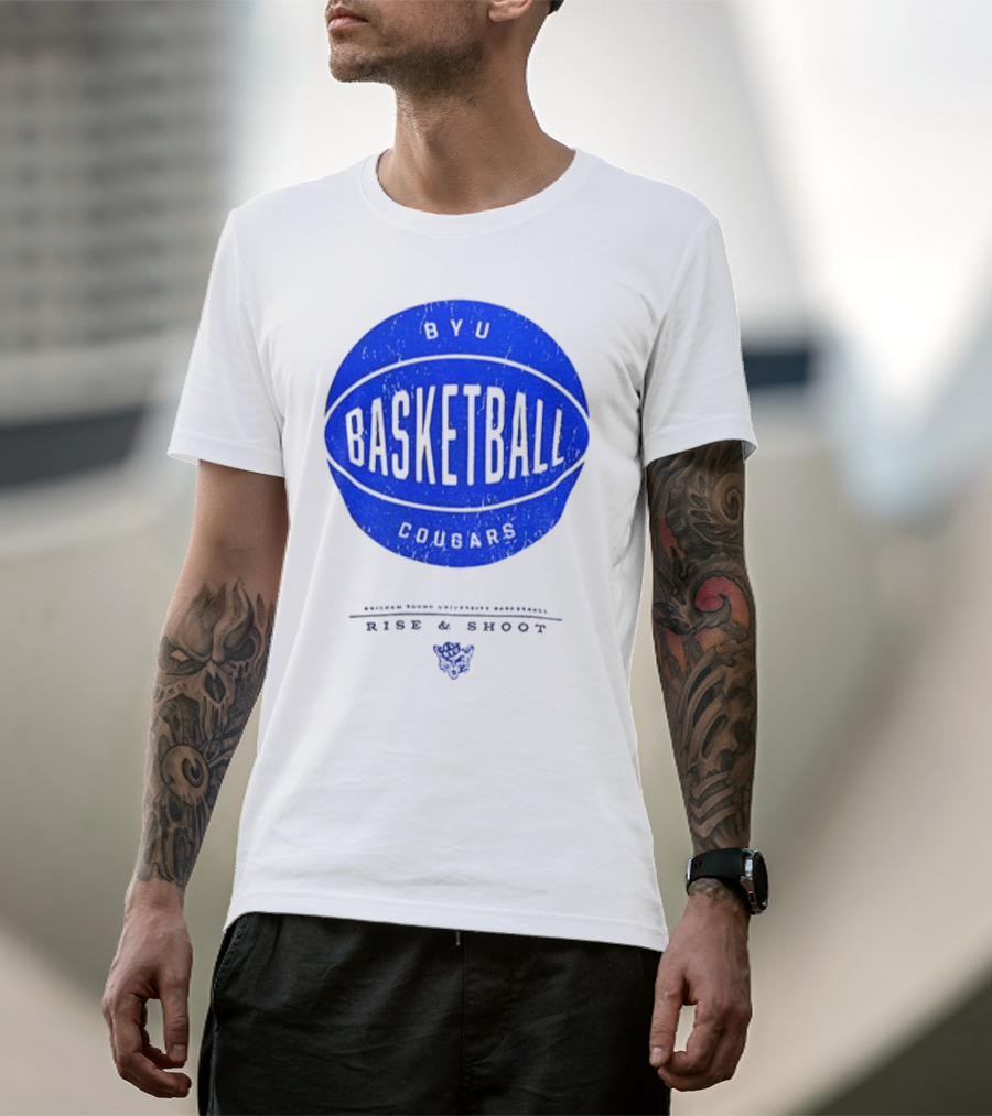 BYU Cougars Rise And Shoot Basketball Brigham Young University T-Shirt