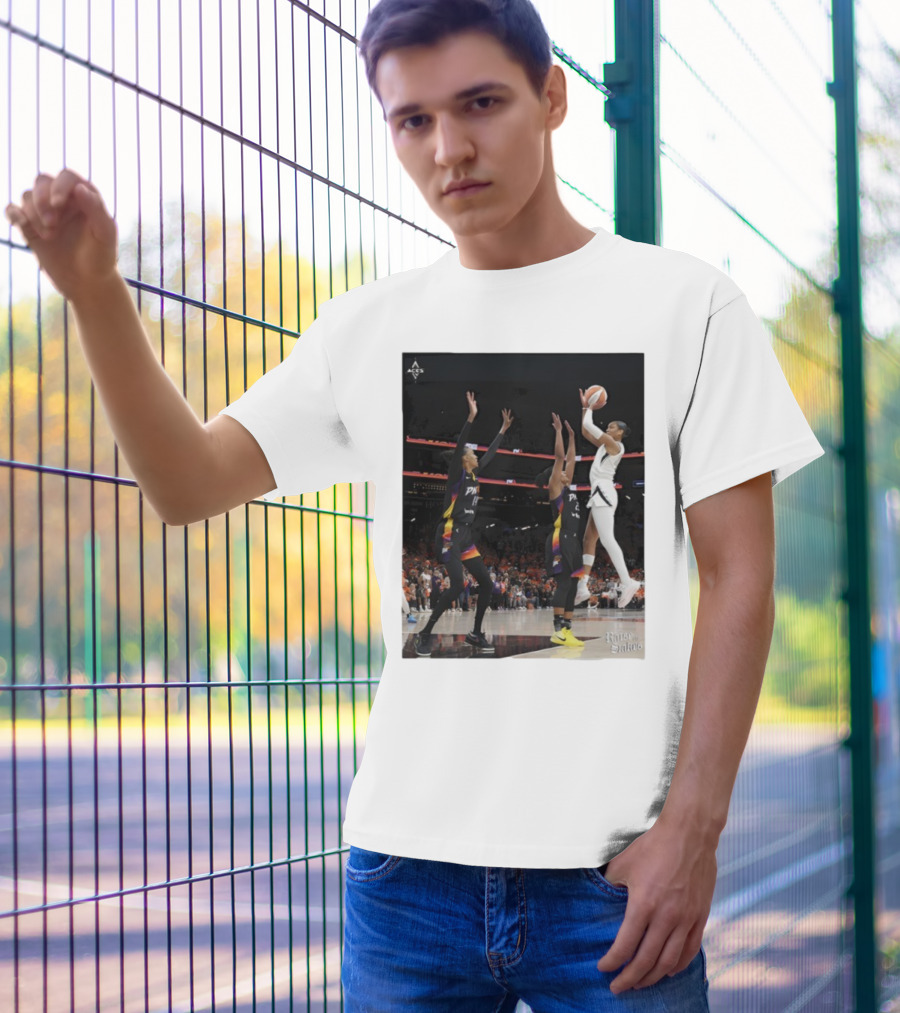 Las Vegas Aces Hang It In The Louvre Basketball Action Shot T-Shirt
