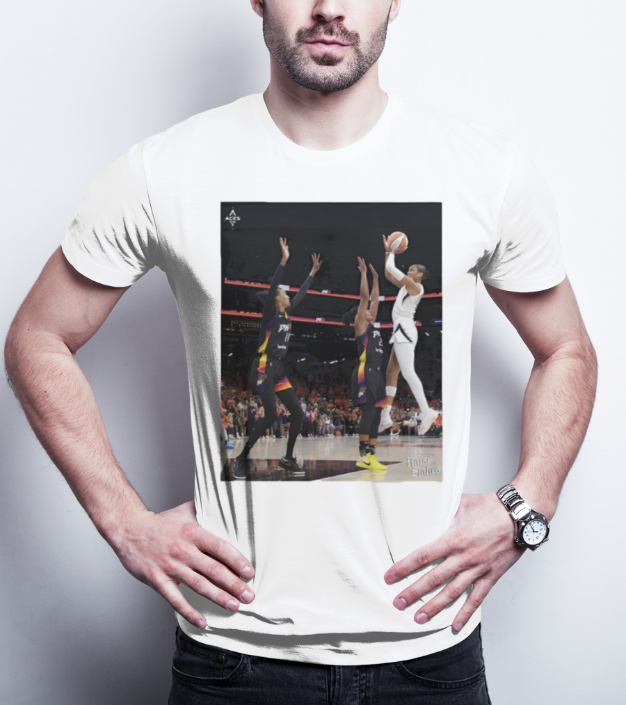 Las Vegas Aces Hang It In The Louvre Basketball Action Shot T-Shirt