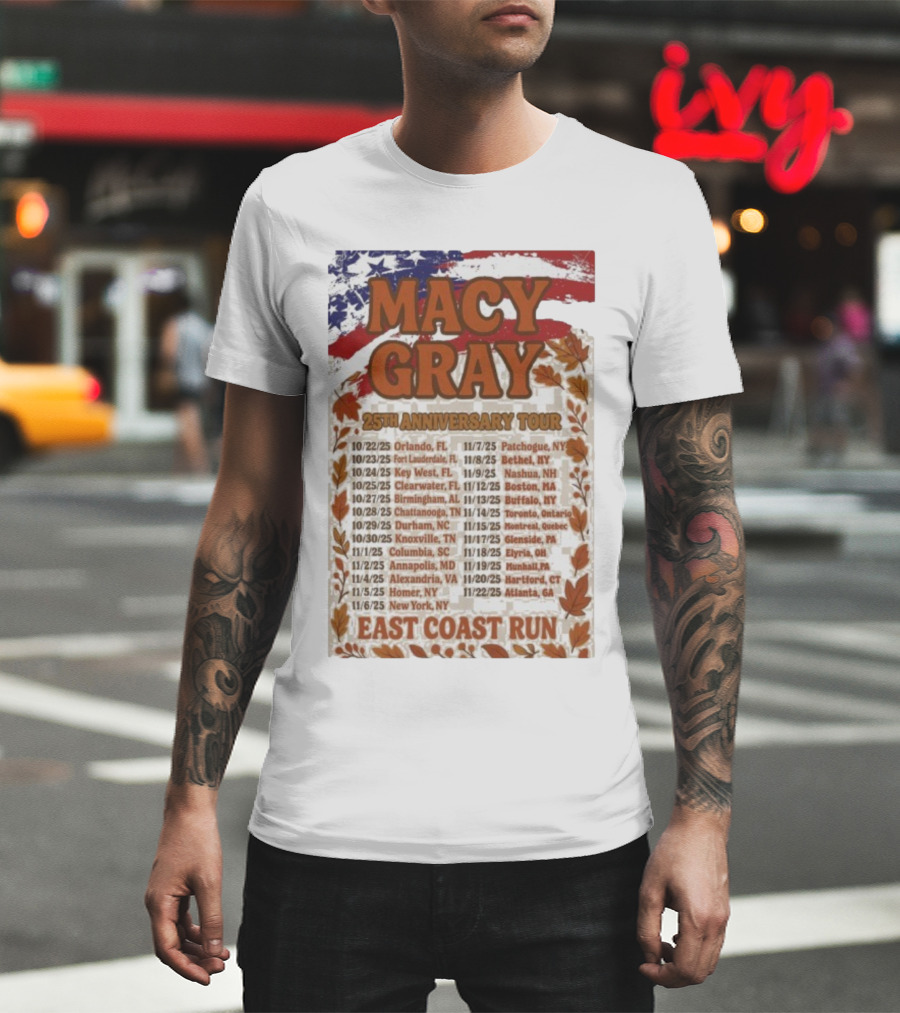 Macy Gray 25th Anniversary Tour 2025 East Coast Run Dates T-Shirt
