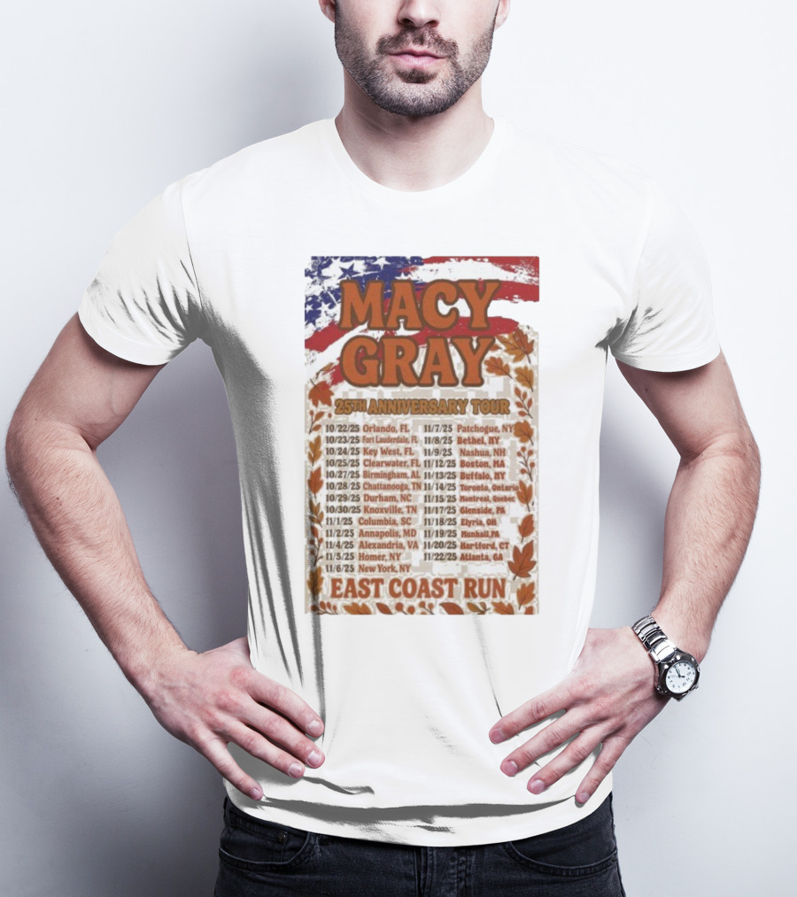 Macy Gray 25th Anniversary Tour 2025 East Coast Run Dates T-Shirt