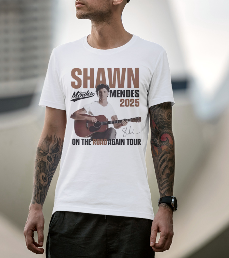 Shawn Mendes 2025 On The Road Again Tour Signature T-Shirt