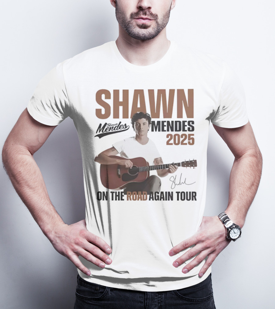 Shawn Mendes 2025 On The Road Again Tour Signature T-Shirt