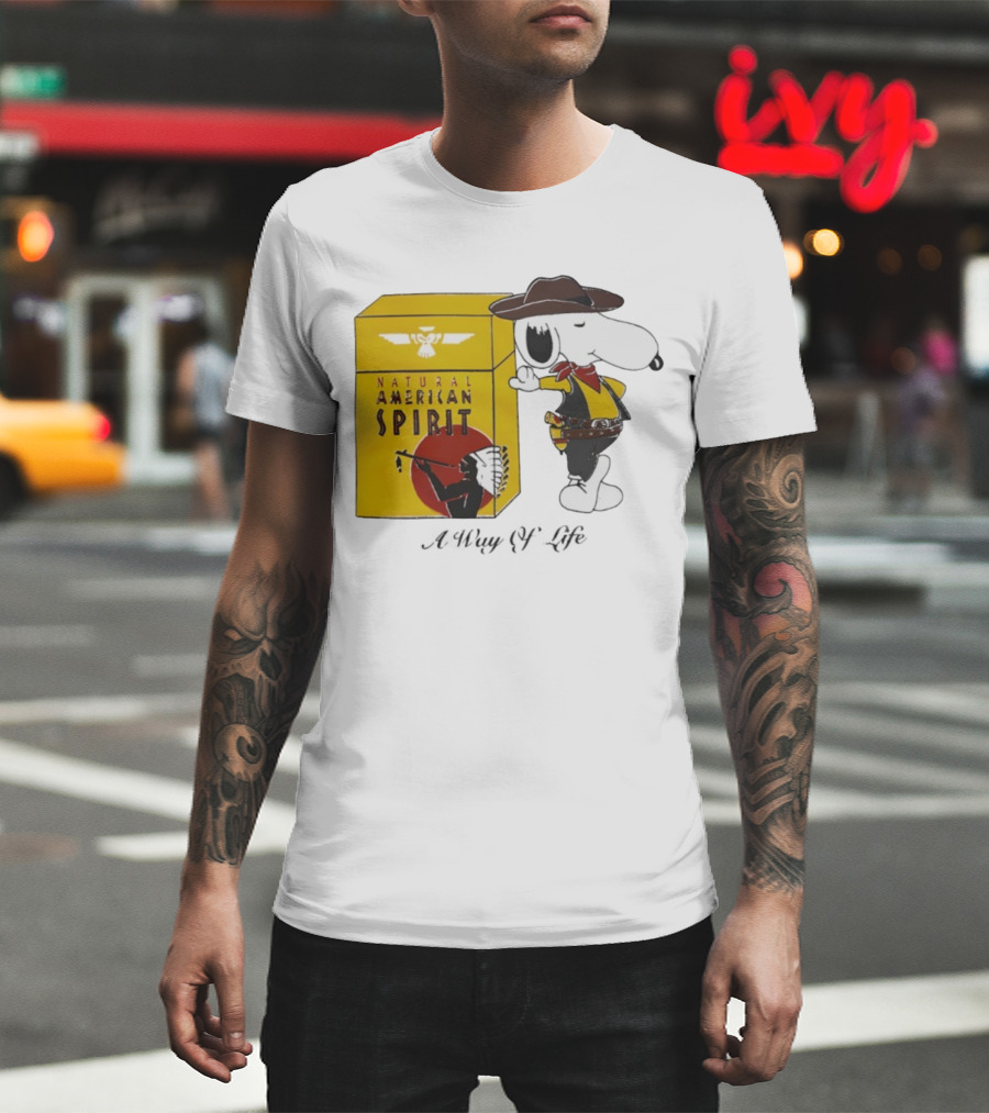 Snoopy Cowboy Natural American Spirit A Way Of Life T-Shirt