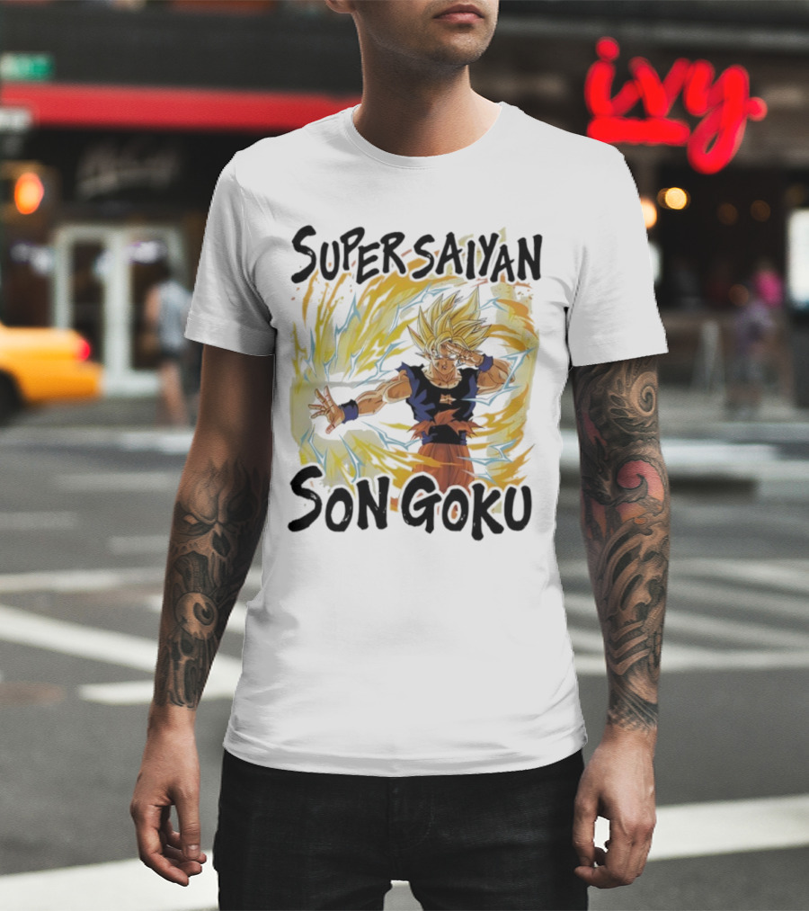 Super Saiyan Son Goku Dragon Ball Z Power Burst Aura Icon T-Shirt