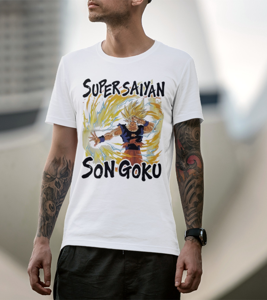 Super Saiyan Son Goku Dragon Ball Z Power Burst Aura Icon T-Shirt