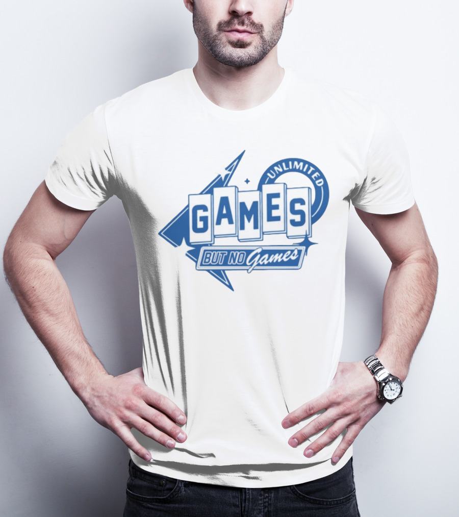 Unlimited Games But No Games Retro Style Gaming Aesthetic T-Shirt